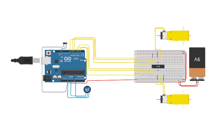 Circuit design Double motor test with direction change switch and speed ...