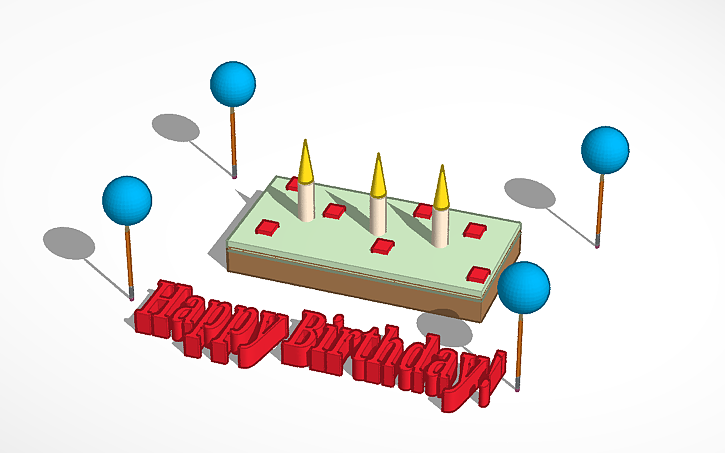 3D design Happy Birthday! - Tinkercad