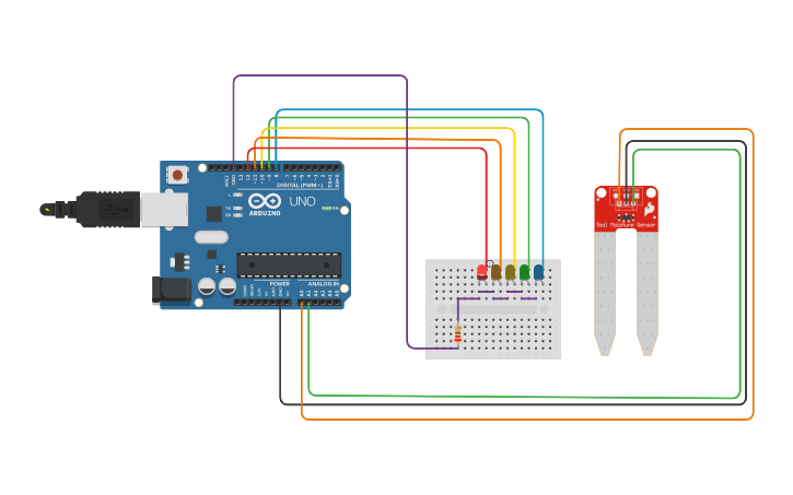 Circuit design Moisture Sensor - Tinkercad