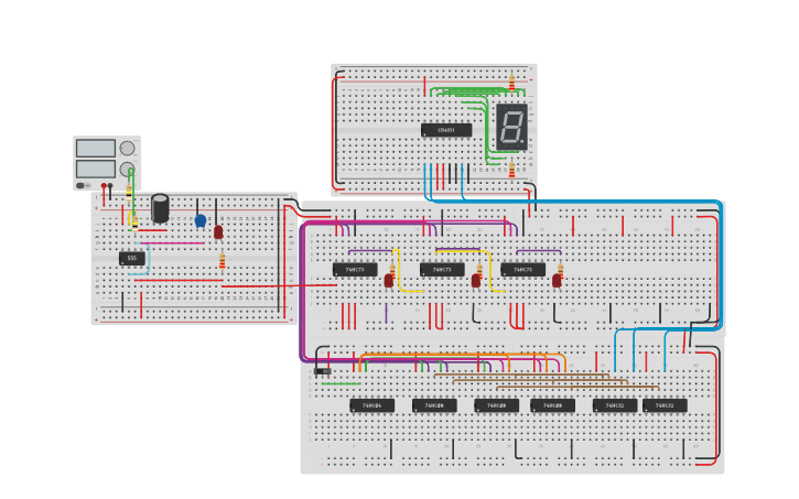Circuit Design Updown Counter Asynchronous Tinkercad