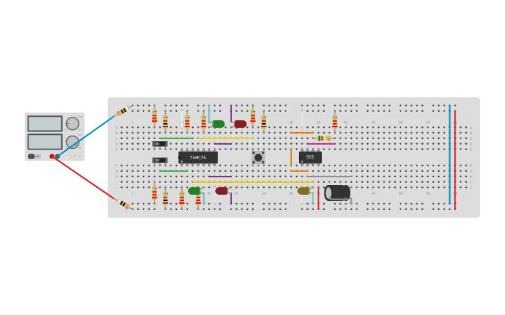 Circuit design D Flip-Flop | Tinkercad Circuit design D Flip-Flop | Tinkercad