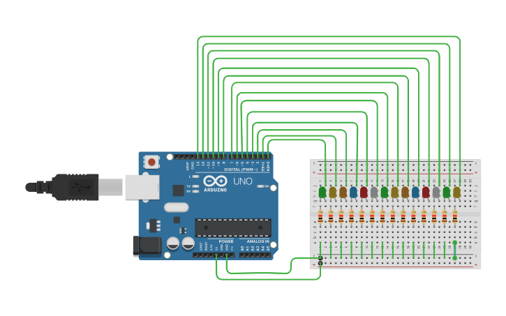 Circuit design LED Array | Tinkercad