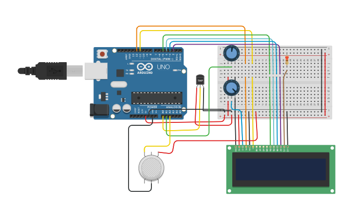 Circuit Design Iot Temperature Humidity And Air Quality Tinkercad
