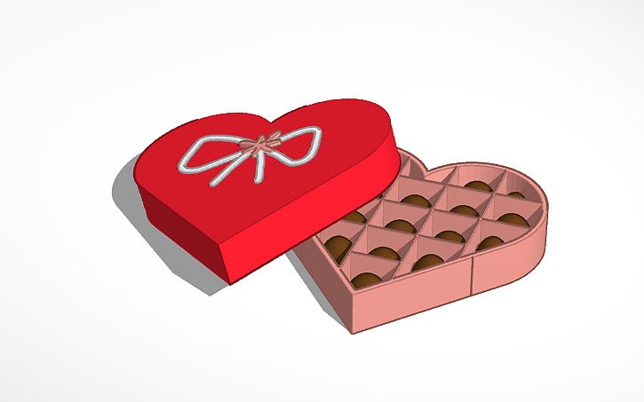 3D design VALENTINE'S DAY CHOCOLATE BOX - Tinkercad