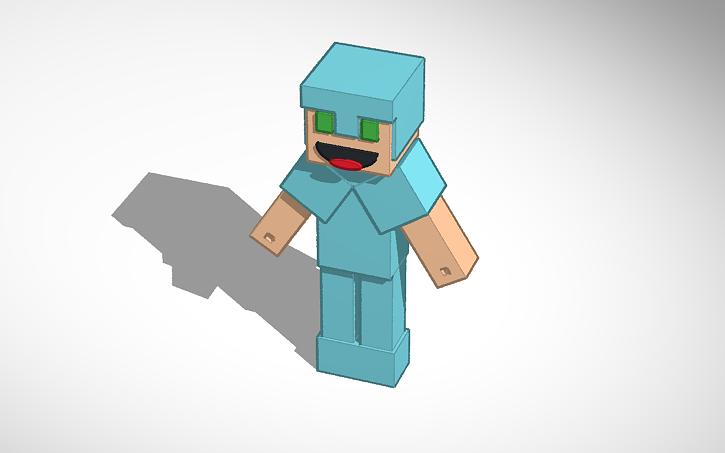 3D design steve - diamond armor - mincraft - Tinkercad