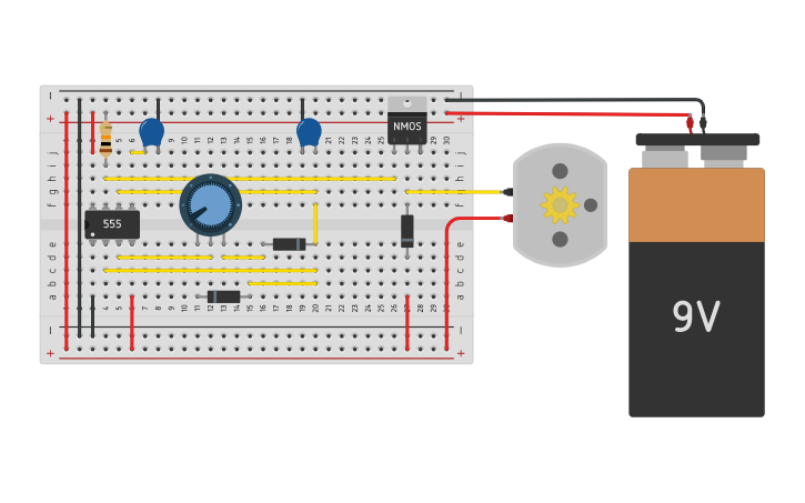 Circuit design dc motor | Tinkercad