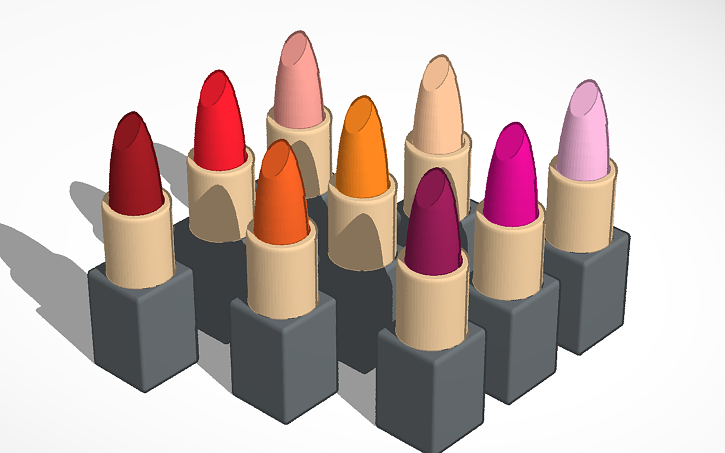 3D design LIPSTICK - Tinkercad
