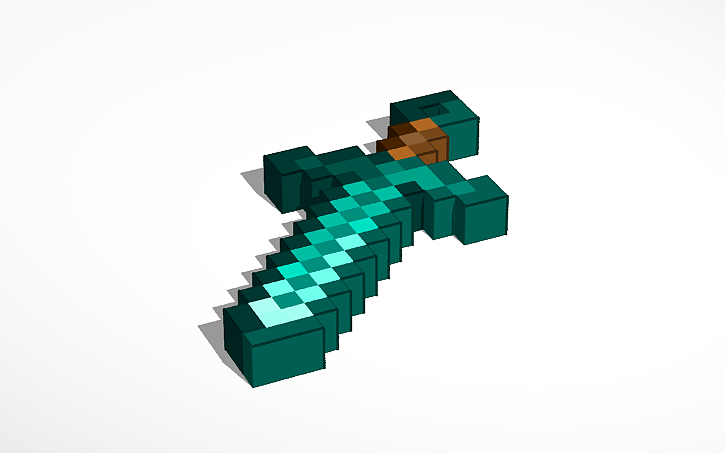3D design minecraft diamond sword - Tinkercad
