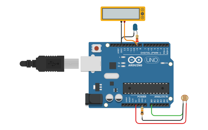 Circuit Design Controlling Led Brightness With Ldr Sensor Tinkercad