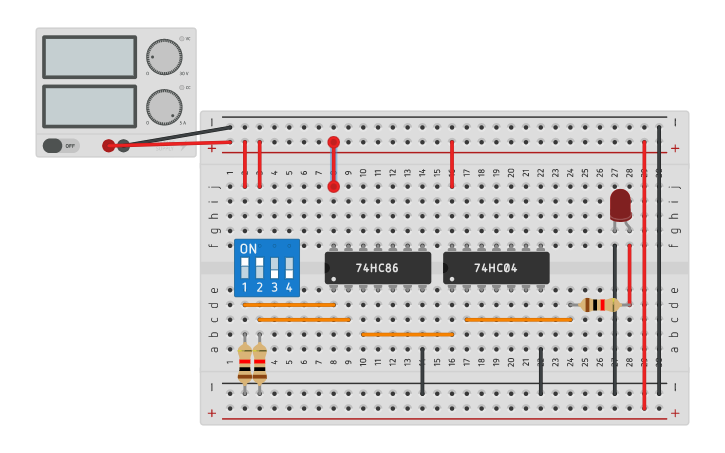 Circuit design XNOR GATE CIRCUIT - Tinkercad