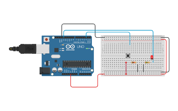 Circuit design Pull Up / Pull Down 3 - Tinkercad