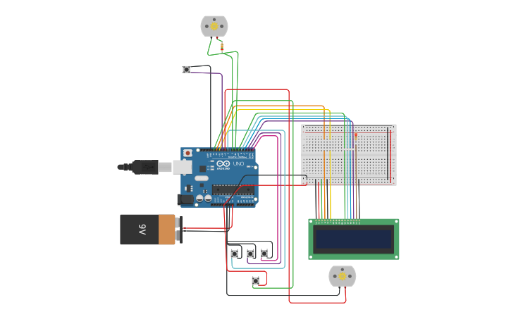 Circuit design Copy of Automated Car Parking System | Tinkercad