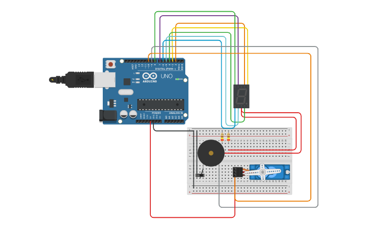 Circuit design Display de LED 7 segmentos | Tinkercad Circuit design Display de LED 7 segmentos | Tinkercad