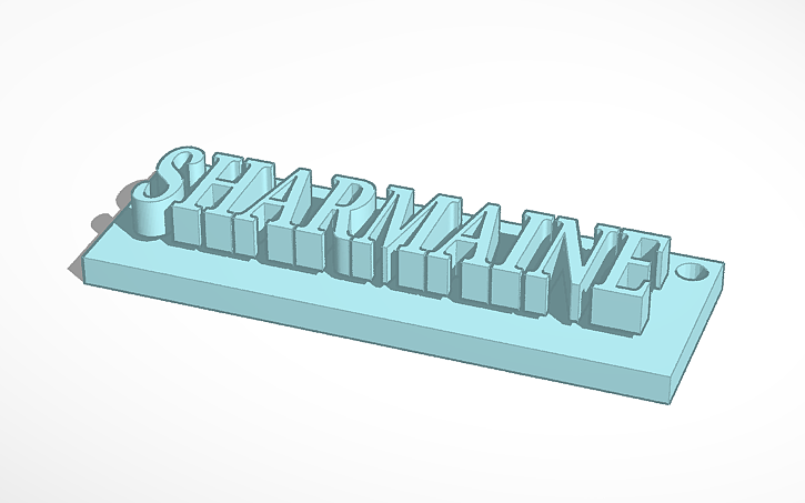 3D design name plate - Tinkercad