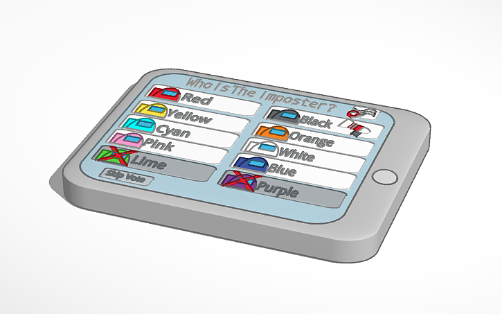 3D design Among Us Vote Screen - Tinkercad