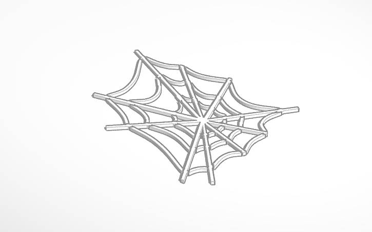 3D design unattached spiderweb - Tinkercad