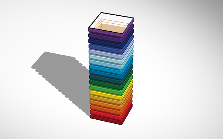 3D design the rainbow tower | Tinkercad