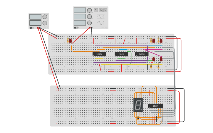 Circuit design dff | Tinkercad