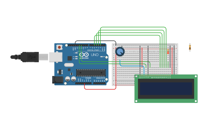 Circuit design LCD Display | Tinkercad