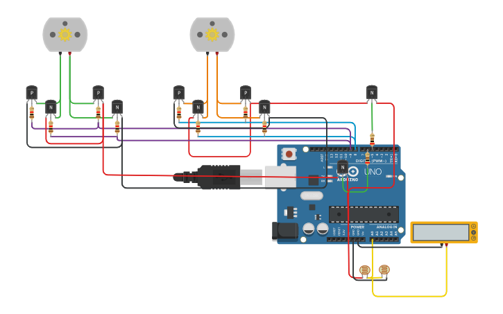 Circuit Design Robot Suiveur De Lumière Poto Terrine Tinkercad