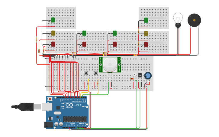 Circuit Design Smart 4 Way Crossing Traffic Light System Tinkercad