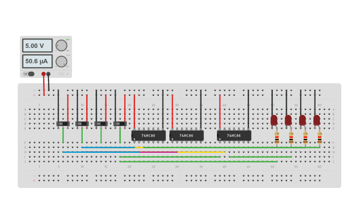 Circuit Design Binary To Gray Code Tinkercad