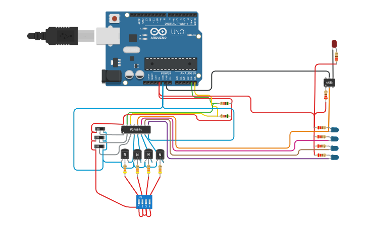 Circuit design CIRCUITO PCF8574 CON ENTRADAS A 5V CON TRANSISTOR NPN ...