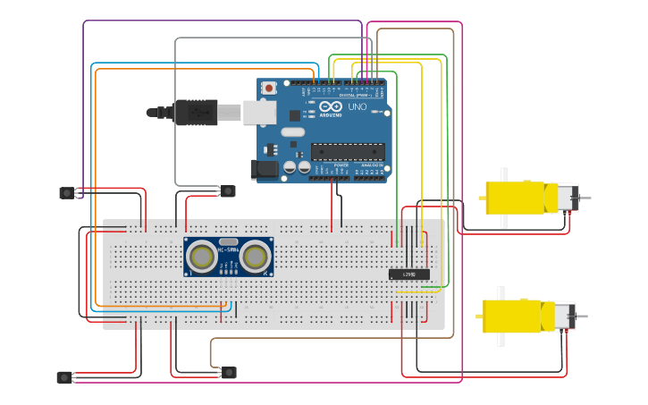 Circuit design SUMOBOT /Group BS COE 3-2 - Tinkercad