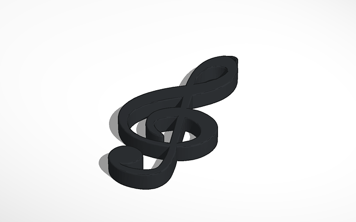 3D design Treble Clef for keychain - Tinkercad