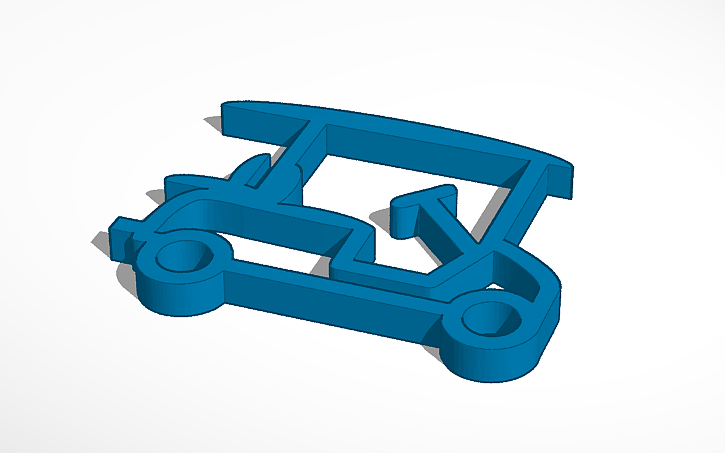 3D design golf cart key chain | Tinkercad