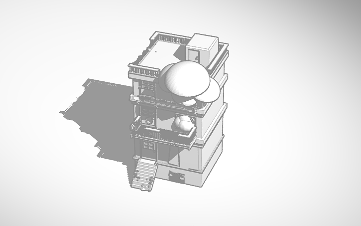 3D design abandoned apartment building - Tinkercad