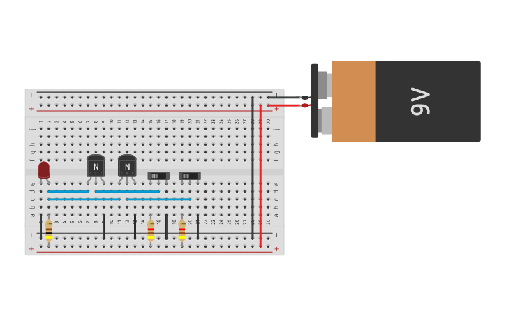 Circuit design TTL NOR gate - Tinkercad
