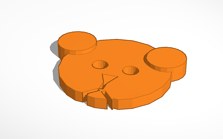 3D design Teddy Bear Button | Tinkercad