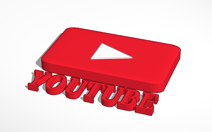 3D design Youtube logo - Tinkercad
