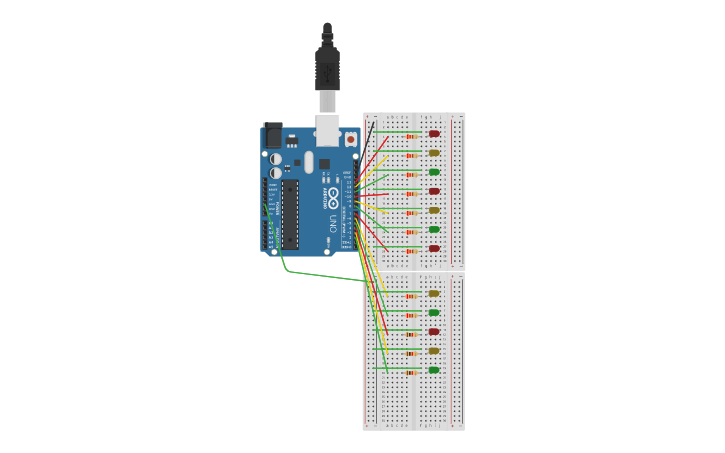 Circuit design SEMAFORO 4 - Tinkercad