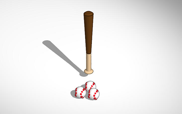 3D design Baseball bat and ball by a nerd | Tinkercad
