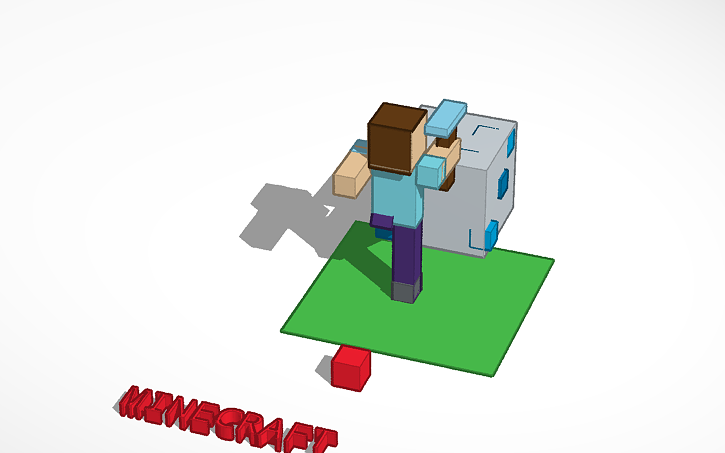 3D design STEVE MINING A BLOCK | Tinkercad