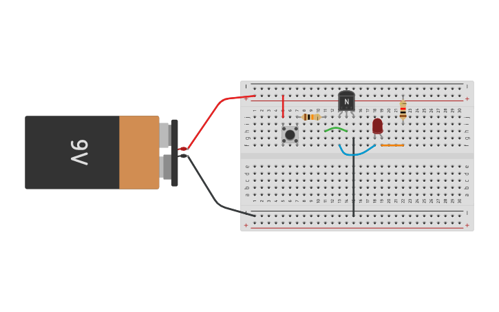 Circuit design Simple Transistor Switch - Tinkercad