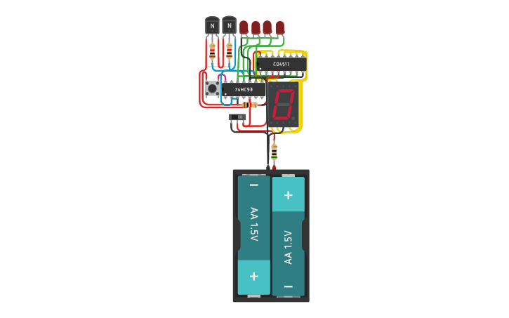 Circuit design Not So Simple Counting Circuit | Tinkercad