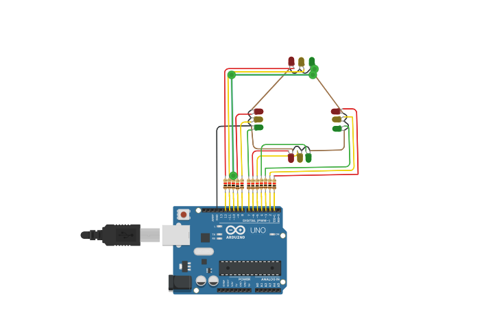 Circuit design Circuit Design Traffic Light (2A) - Tinkercad