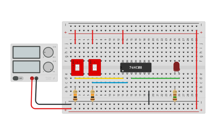 Circuit design AND GATE | Tinkercad