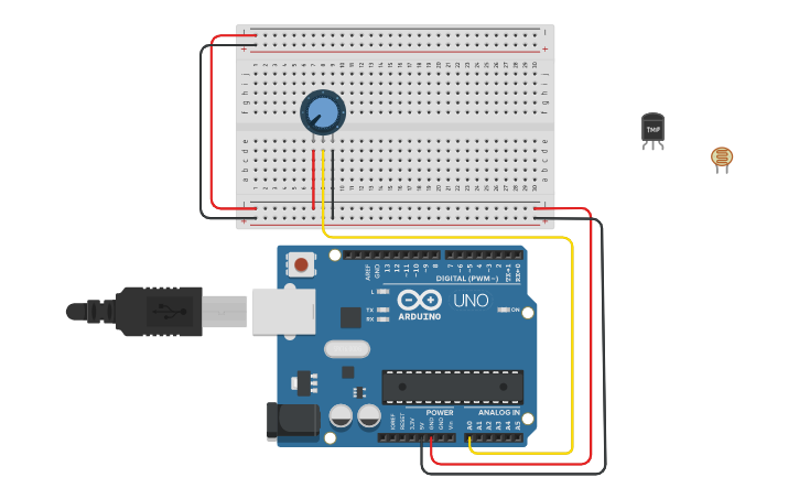 Circuit design Potenciômetro com função map (8) - Tinkercad