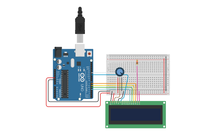 Circuit Design Simple Lcd Connection Tinkercad