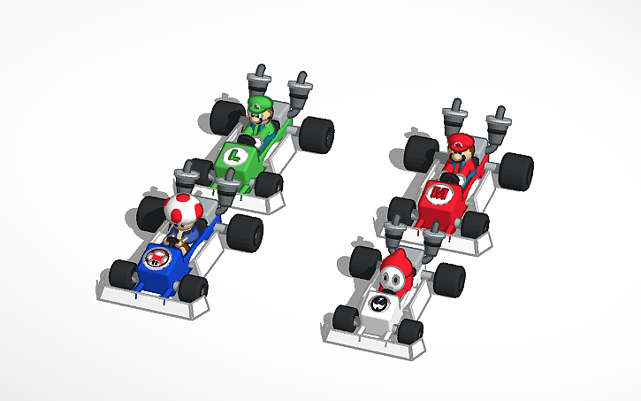 3D design Mario kart game board pieces - Tinkercad