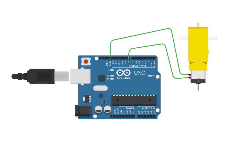Circuit Design Arduino Geared Motor Hello World Tinkercad