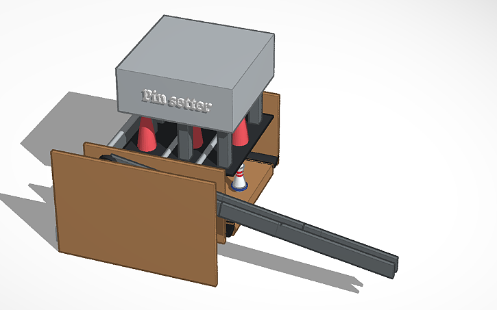 3D design 5-pin bowling pinsetter | Tinkercad