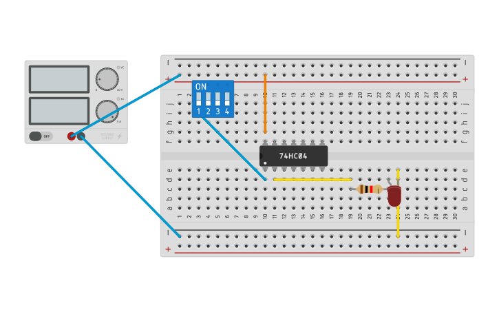 Circuit design CH.EN.U4CSE19015-NOT GATE | Tinkercad