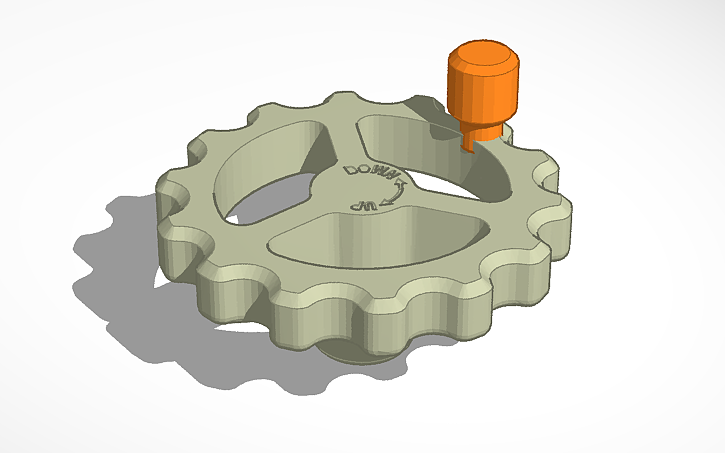 3D design Z axis knob with button - Tinkercad