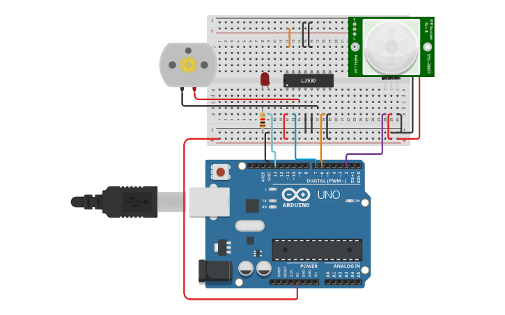 Circuit design Lesson 10: PIR Sensor and Motion Detection - Tinkercad