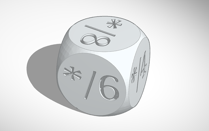 3D design Fraction Dice 2 - Tinkercad